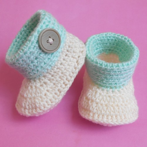 Beautiful Skills - Crochet Knitting Quilting : Baby Cuffed Booties ...