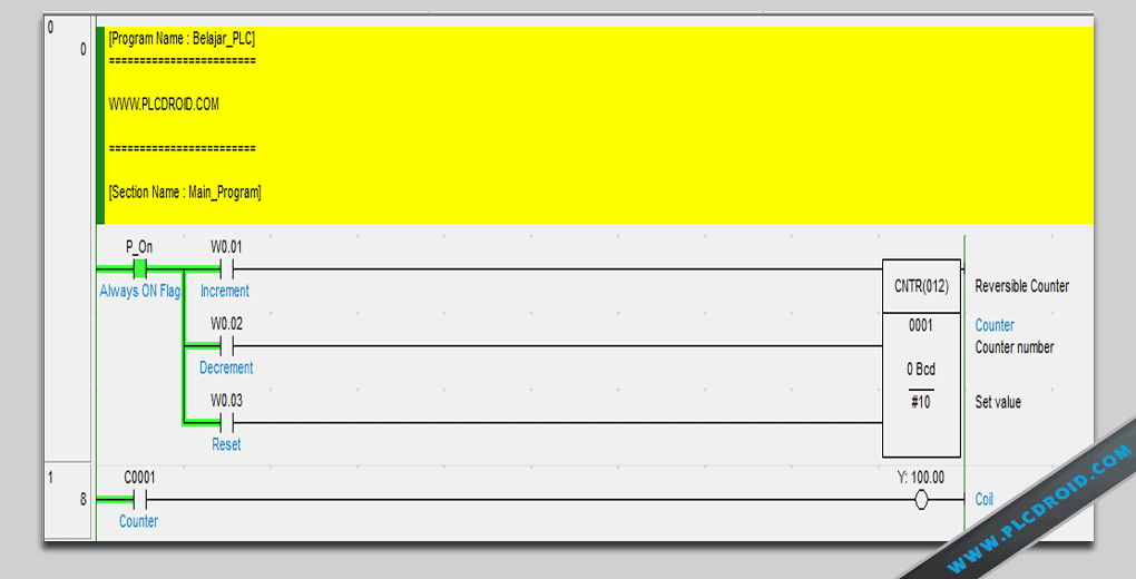 Omron PLC 5.1 - Instruction Reversible Counter (CNTR)