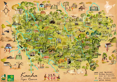 Green Humour: Kanha Tiger Reserve- an illustrated map