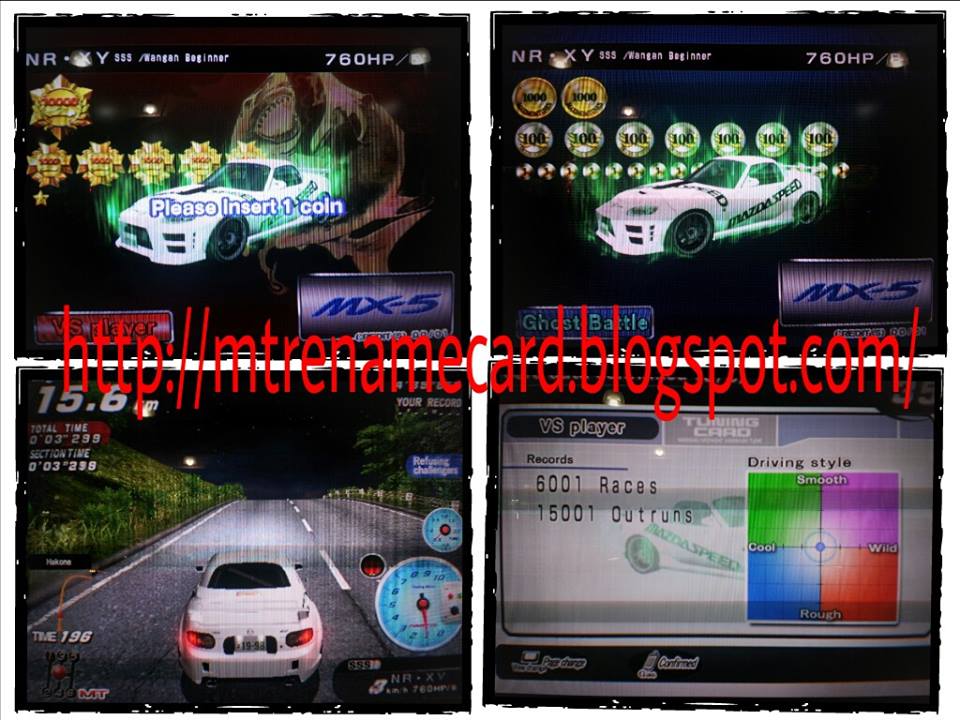 Renamable Wangan Maximum Midnight Tune DX/DX+/MT4 Rename Cards