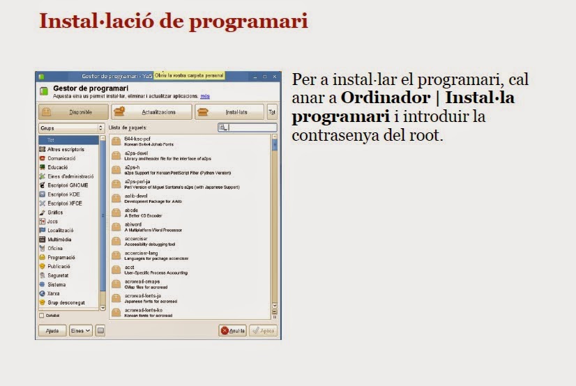 GESTIO ARXIUS 2014: 2.1.2.- Elements de programari: instal·lació i ...