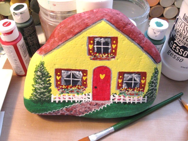 A Palette Full of Blessings: A painted rock house