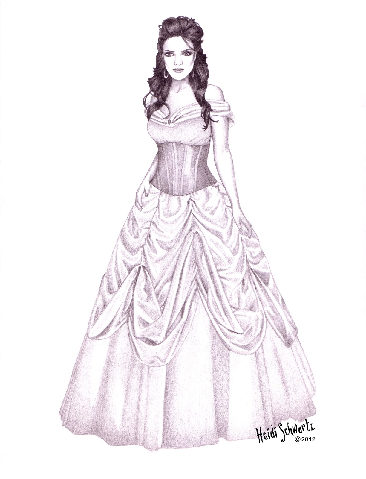 Heidi Schwartz: Classic Belle Character Concept Drawing