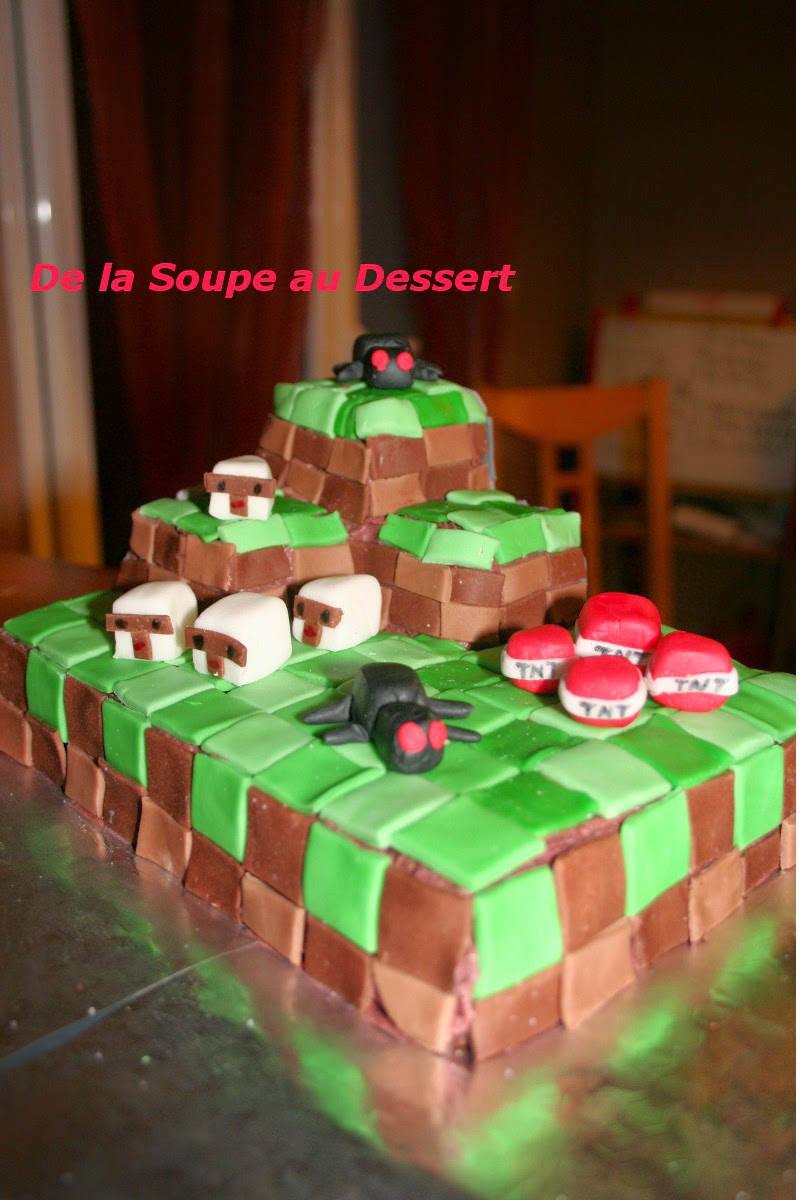 de la soupe au dessert: Gâteau Mine Craft