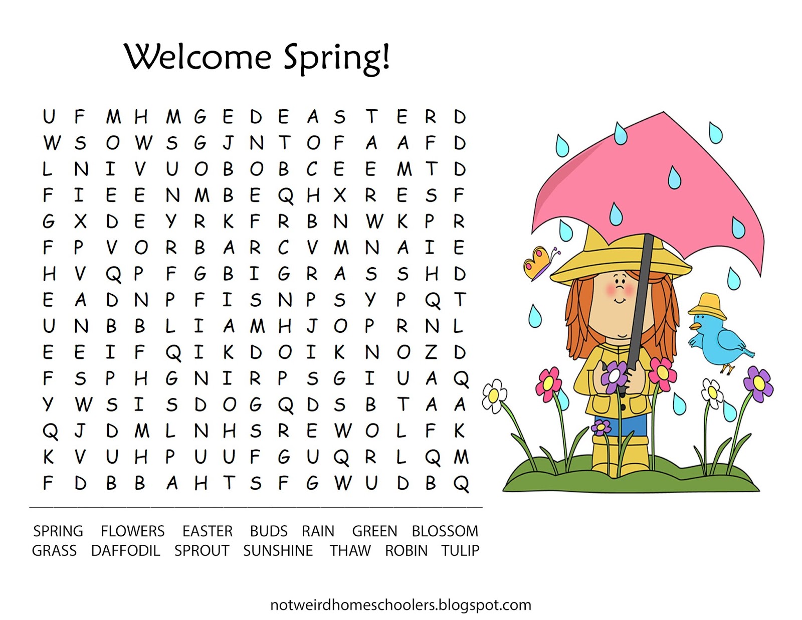FREE HOMESCHOOLING RESOURCE!!! Welcome Spring! Word Search