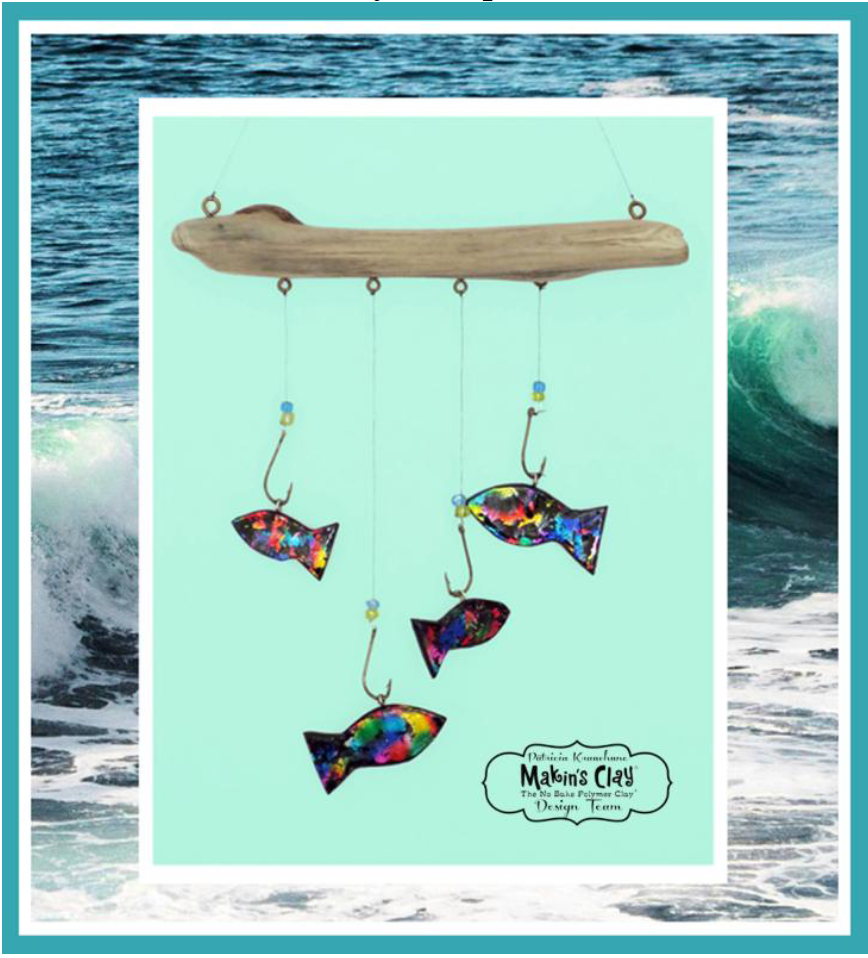 Faux Fused Glass Mini Fish Mobile