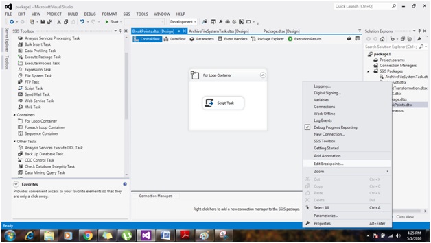Microsoft Business Intelligence: Breakpoints in SSIS