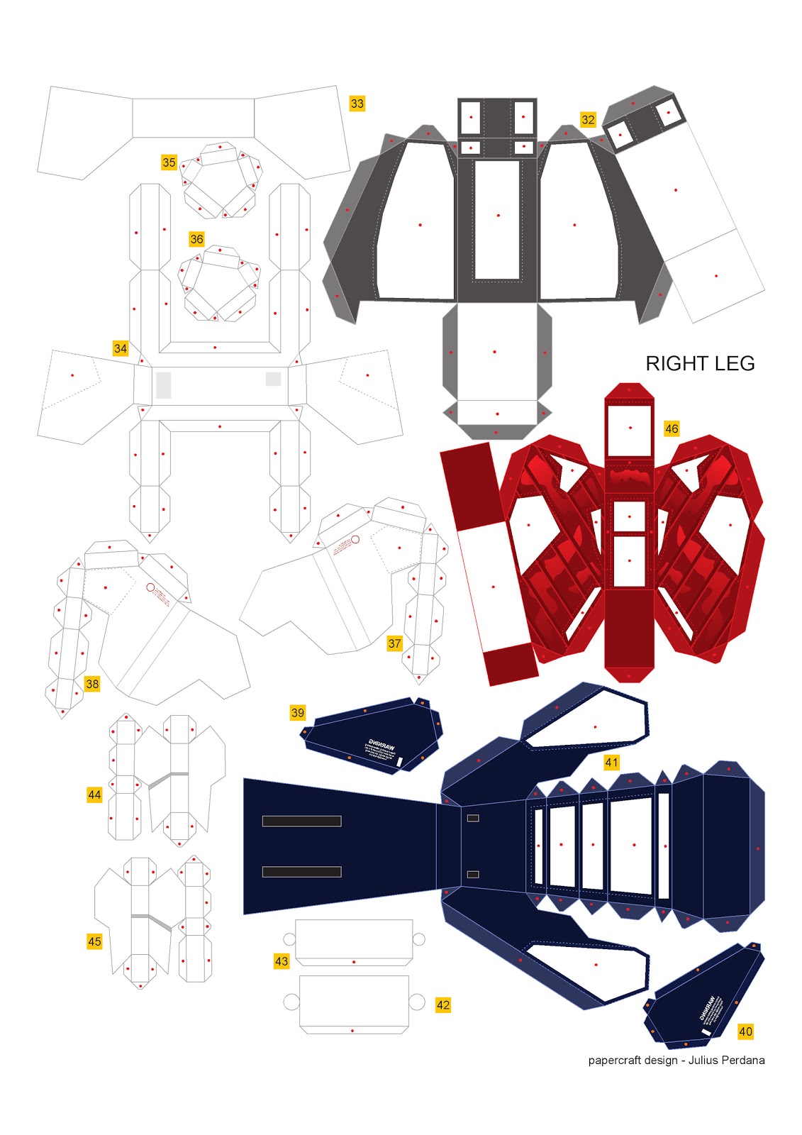 Geek's Republic: Unicorn Gundam by paper-replika [Part 4 Leg]