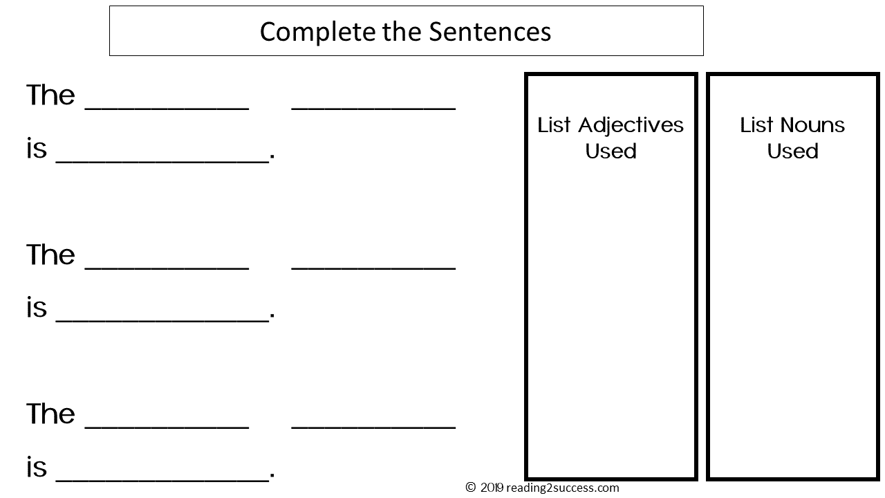 Reading2success: Fill in the correct nouns and adjectives