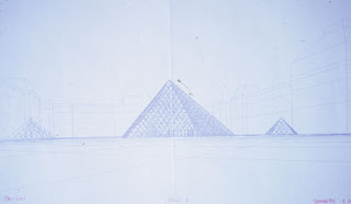 Beyond Architectural Illustration: Airbrush Demo - I M Pei's Louvre