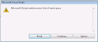 Technology comes with Idea: Microsoft JScript runtime error: Out of ...