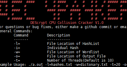 DEScrypt-CPU-Collision-Cracker - DEScrypt CPU Collision Cracker ...
