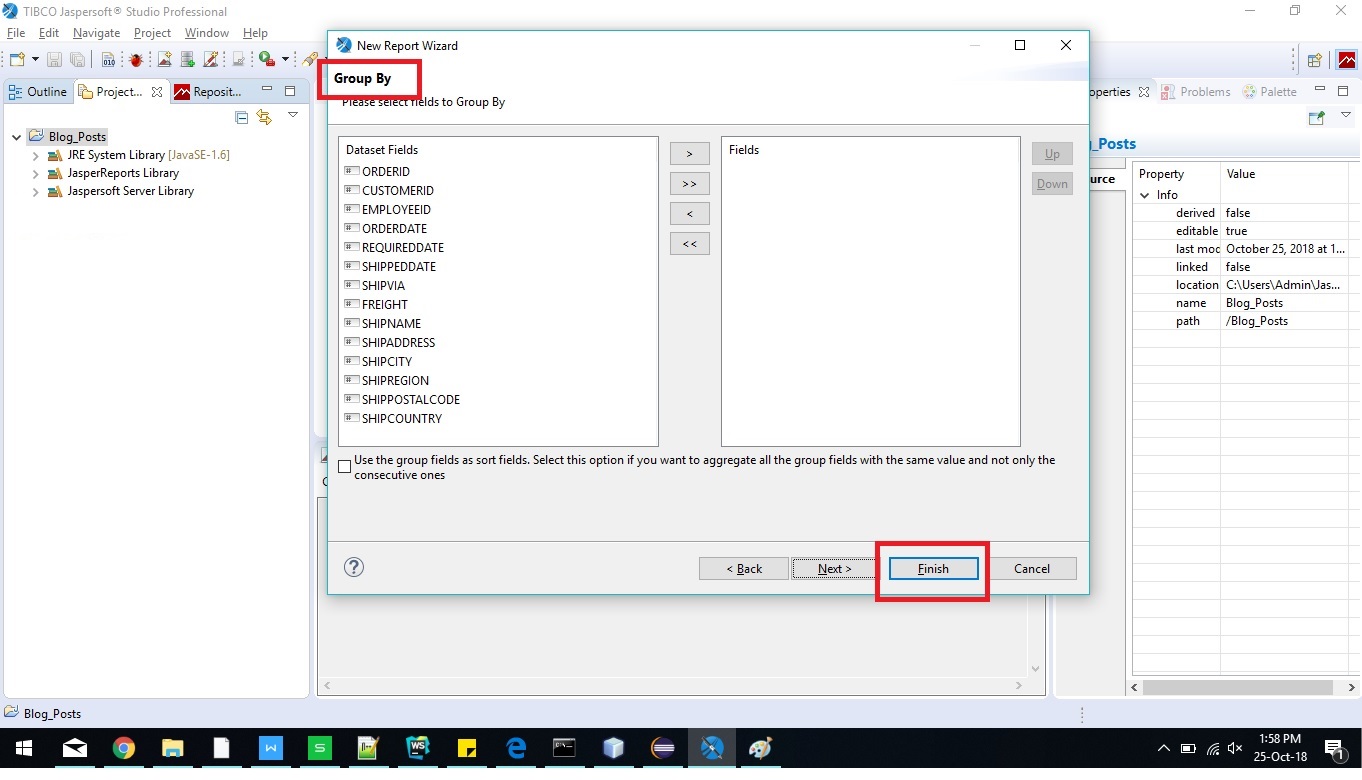 Create a first Jasper report using built-in JDBC connection in ...