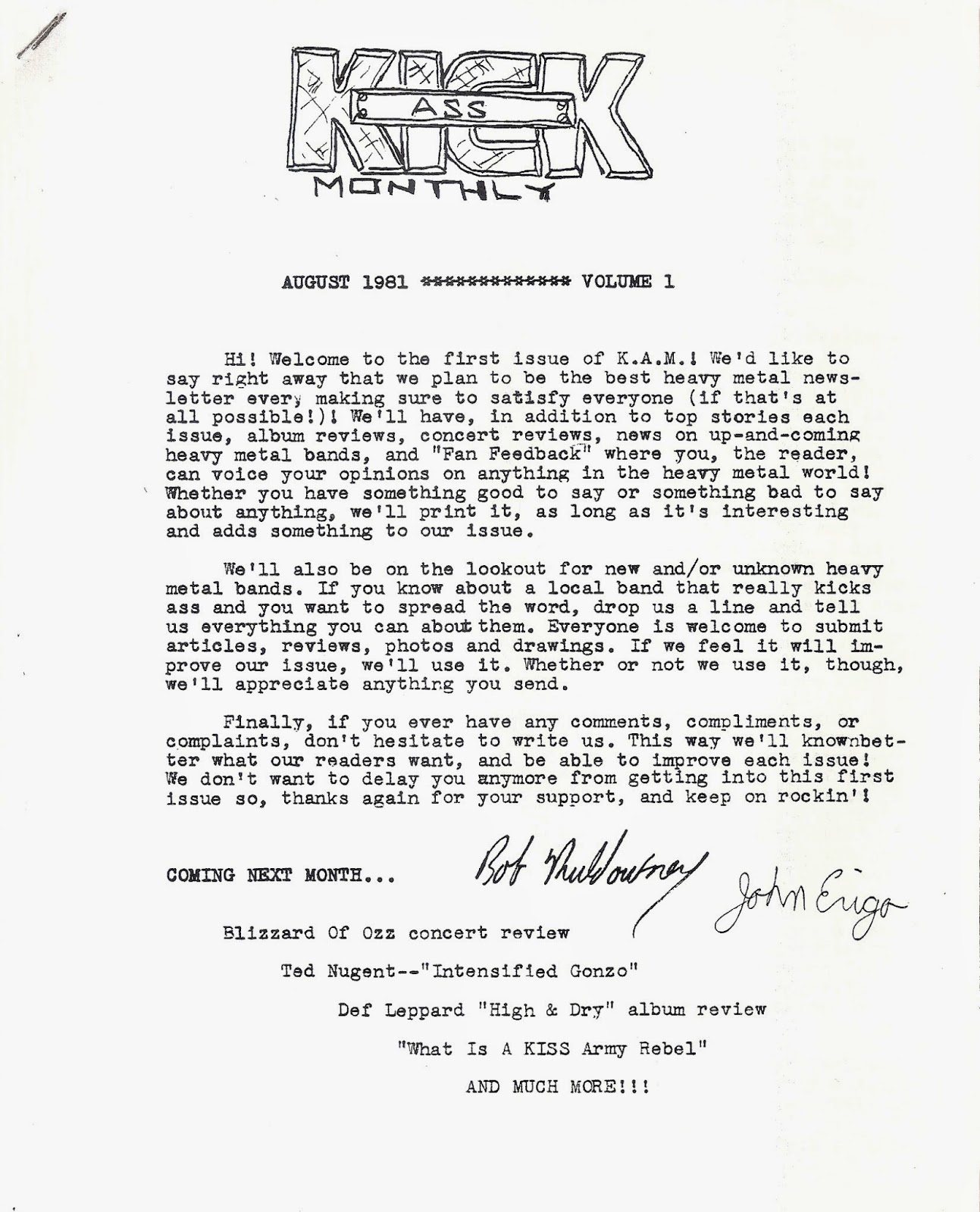 Kick Ass Monthly: KICK ASS MONTHLY - BOB MULDOWNEY