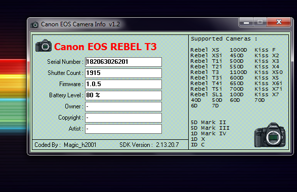 ¿Como saber la cantidad de disparos de nuestra cámara reflex? ~ ISO 100