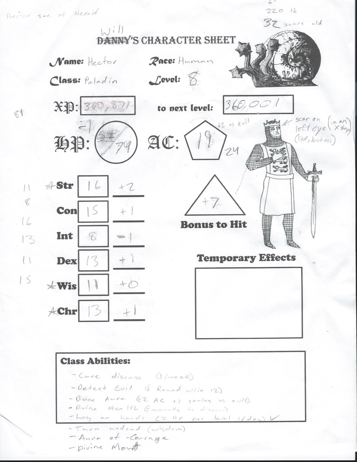 Randemise: End Game Character Sheets