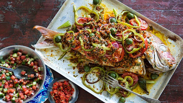 Baked snapper with chermoula recipe | Arabic Food Recipes
