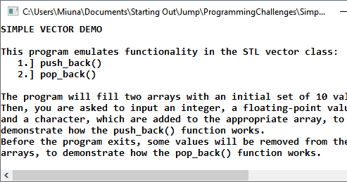 My C++ Playground: Programming Challenge 16.8 - SimpleVector Modification