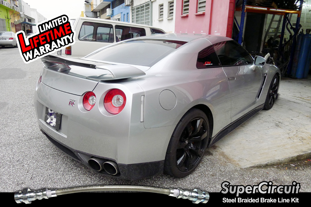 SUPERCIRCUIT Steel Braided Brake Lines: Nissan Skyline GTR R35 Steel ...
