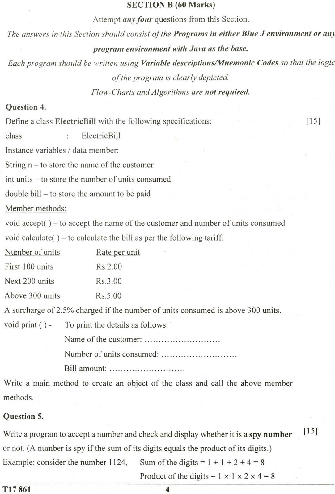 Programming In Bluej Icse Computer Applications 2017 Question Paper
