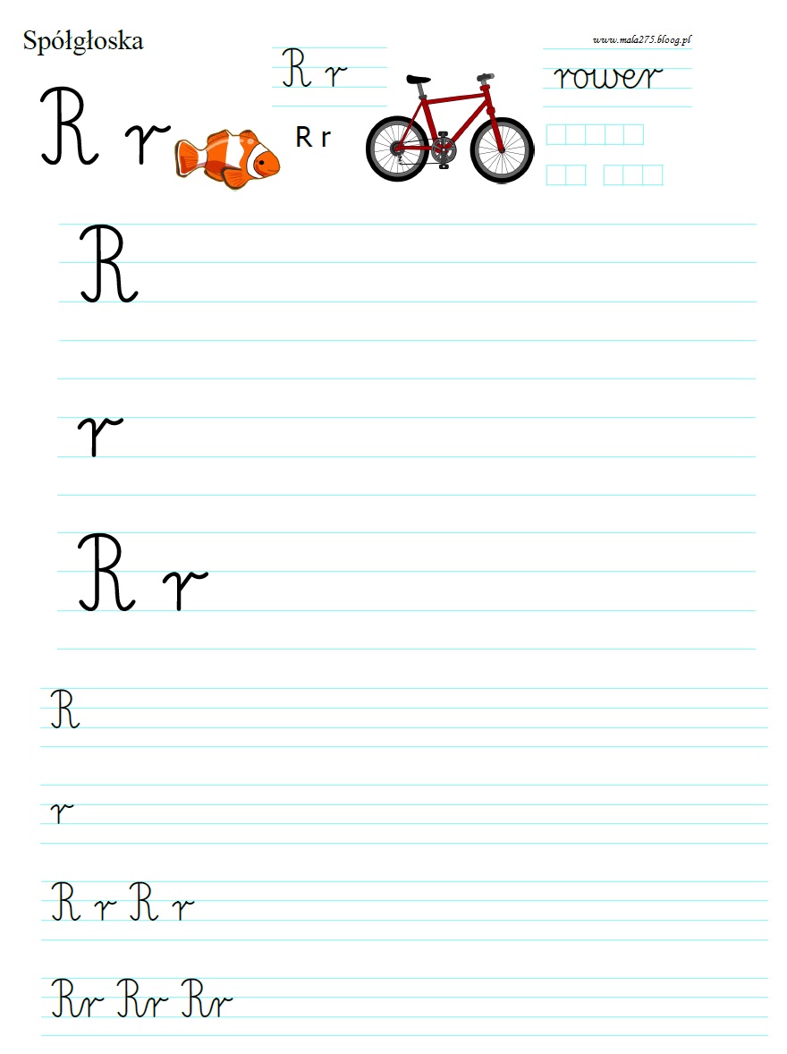 BLOG EDUKACYJNY DLA DZIECI: LITERKA R - KARTY PRACY
