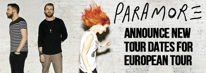 Paramore announce new tour dates for European Tour | The Paramore Fans