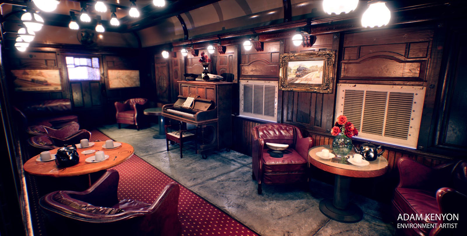 Great Western train interior environment UE4 by Adam Kenyon | Computer ...