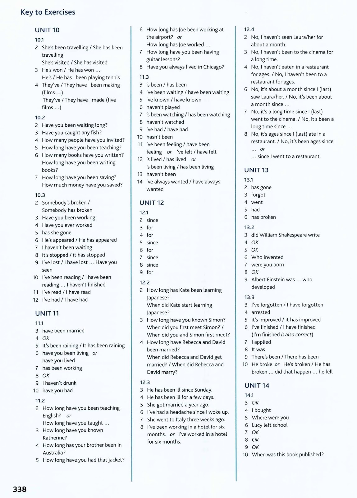 Key to Excercises - English Grammar in Use