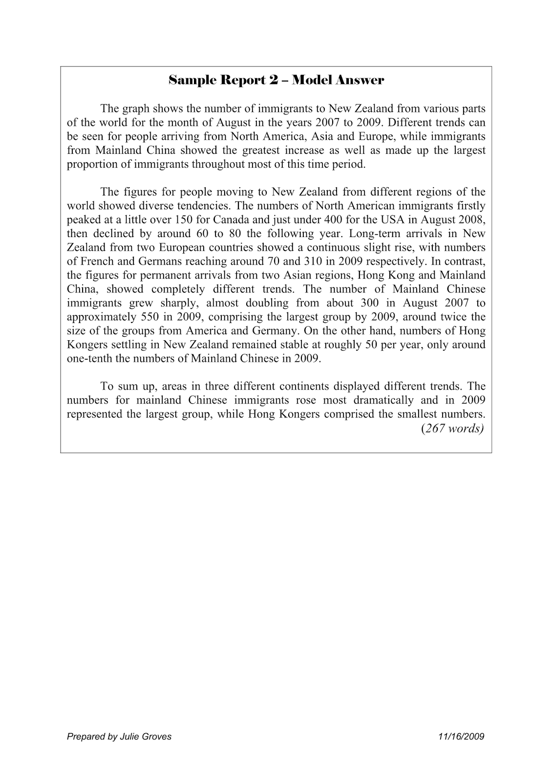 FCE Writing: Reports - graph description