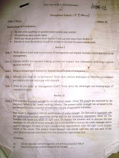 NMU PAPERS: MBA 1 ST QUESTION PAPER | MS | MANAGEMENT SCIENCE 101