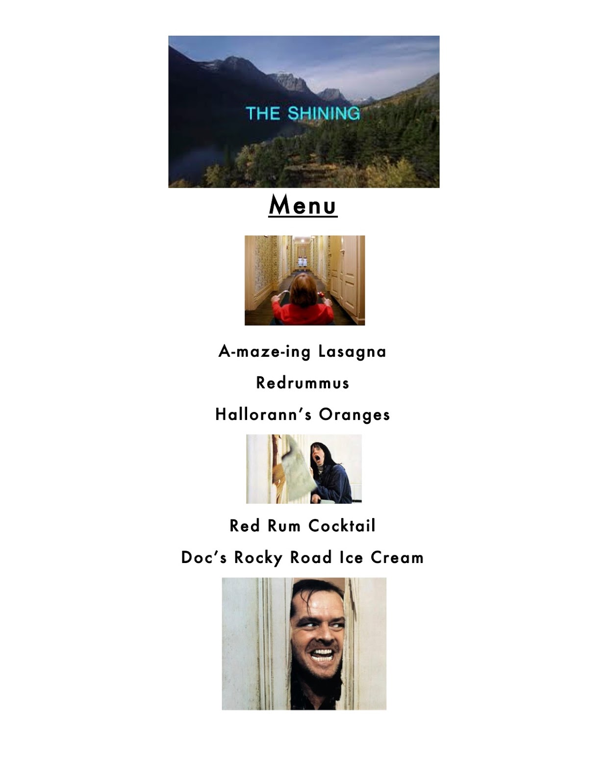 Reel Fancy Dinners: The Shining Dinner