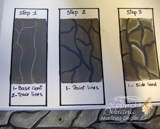 Stamping with Bibiana: How to paint a cobblestone path...