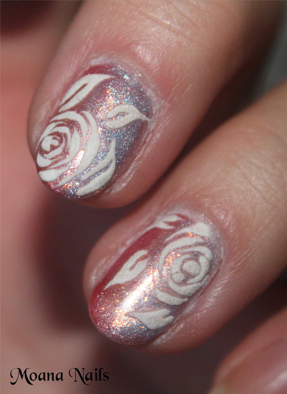 Moana Nails : Rose effet sucre