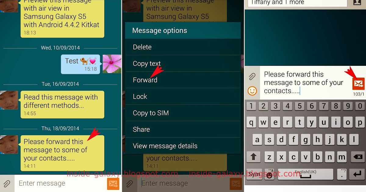 Inside Galaxy: Samsung Galaxy S5: How to Forward a Text Message in ...