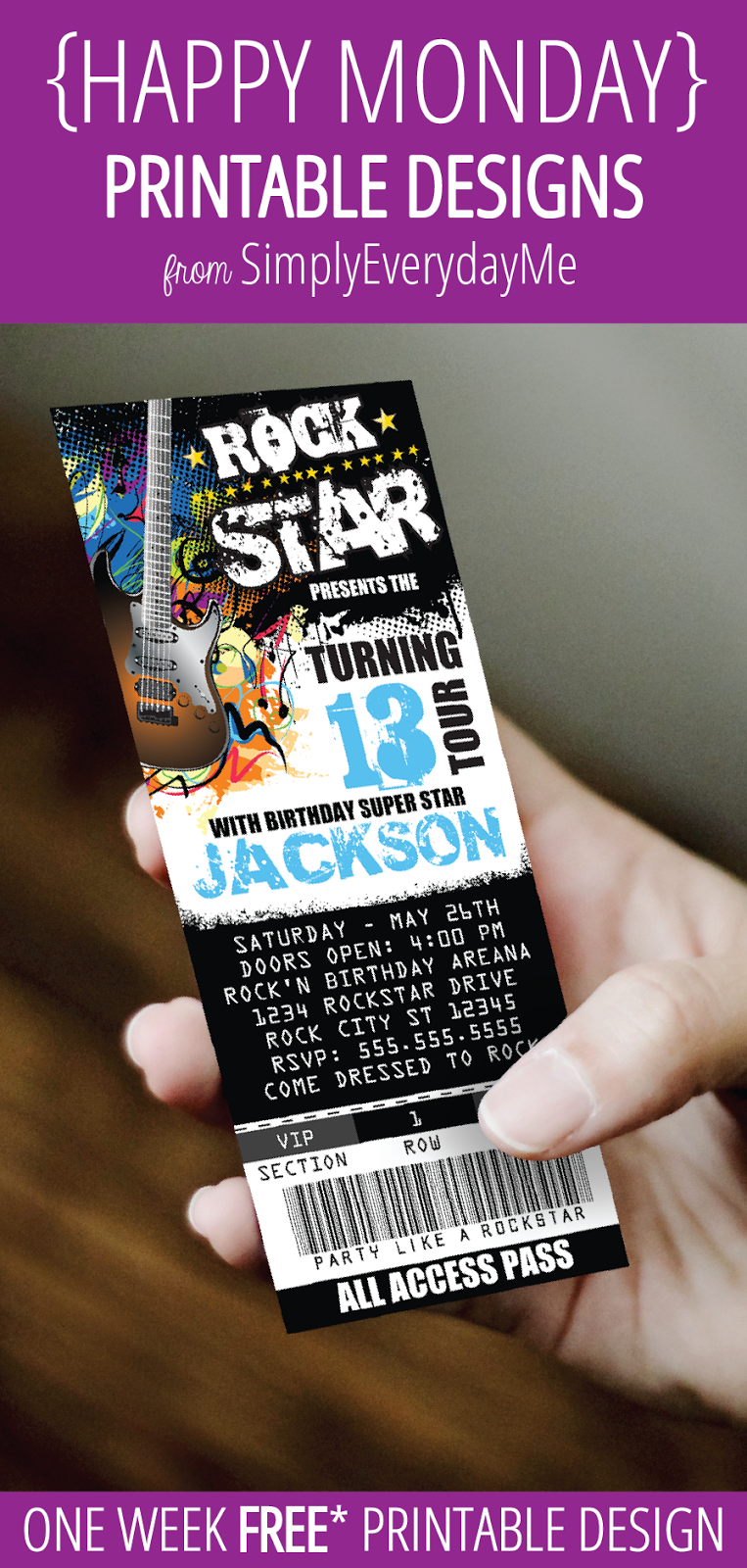 SimplyEverydayMe: {HAPPY MONDAY} Rock Star Ticket Invitation...