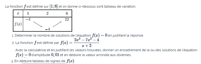 BAC S-ES théorème valeur intermédiaire