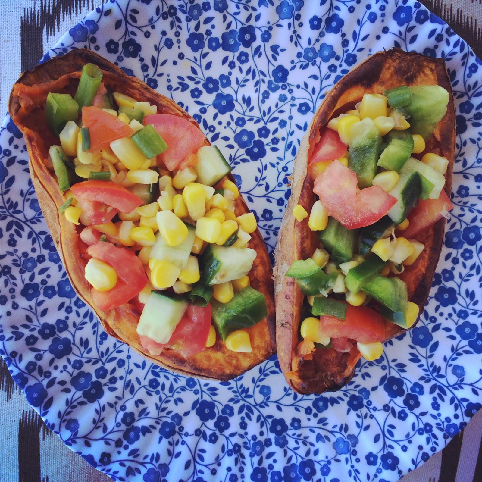 SOULFUL HEALTHY LIVING: SWEET POTATO BOATS with LIME CORN SALSA