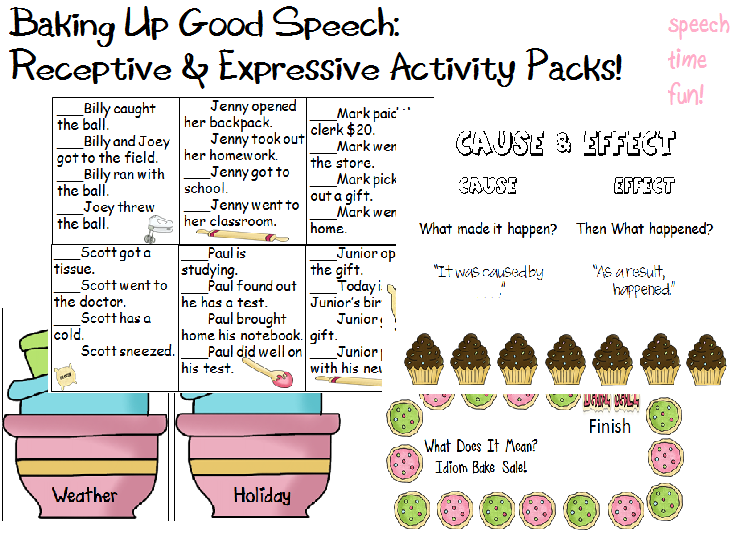 Baking Up Good Speech: Receptive & Expressive Language Packets! - Speech Time Fun: Speech and Language Activities Baking Up Good Speech: Receptive & Expressive Language Packets! - Speech Time Fun: Speech and Language Activities