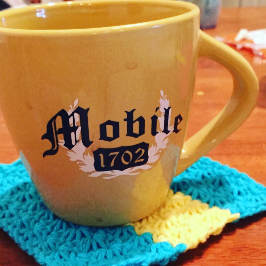 Sunny Sky Star Stitch Crochet Coaster