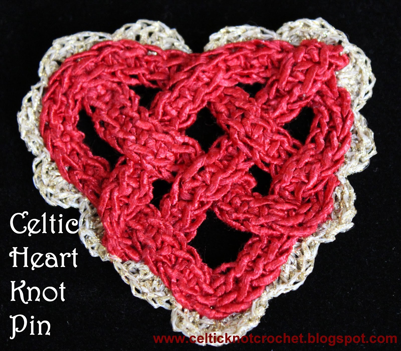 Celtic Knot Crochet: Celtic Heart Knot Pin