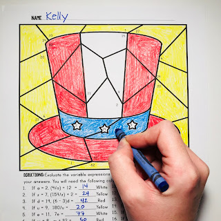 Kelly McCown: President's Day Expressions & Equations Coloring Pages