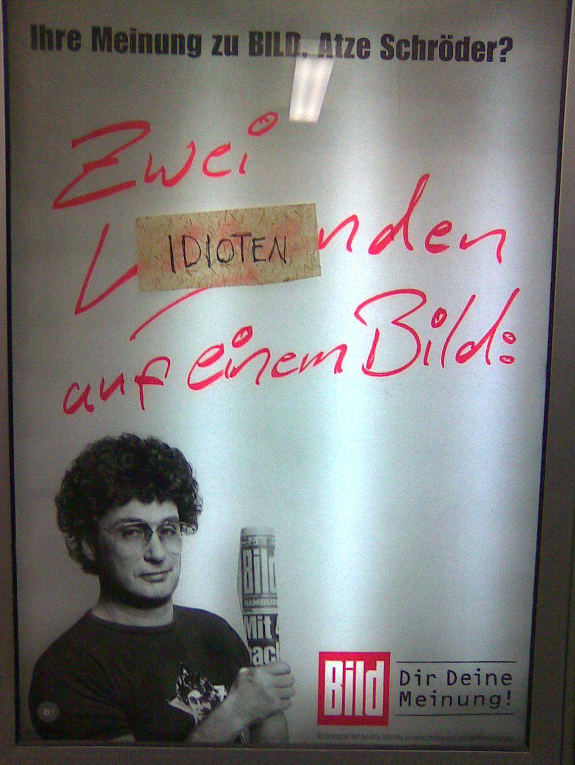 Luzifer-Lux: Atze "Blöd" Schröder als "Adbusting"- Vorlage