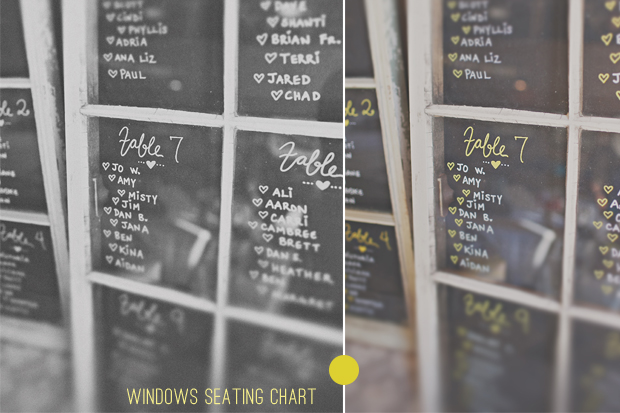 6 petals: ::window seating charts // devon's wedding::