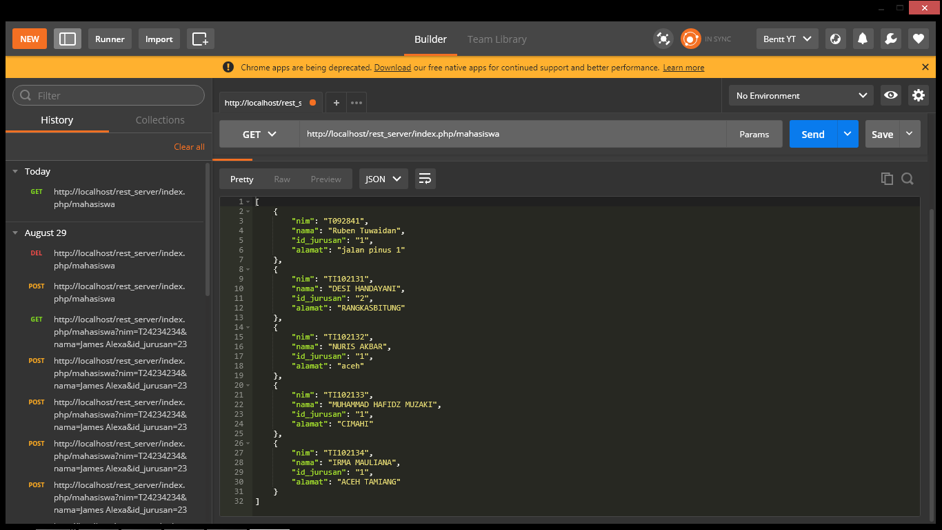 Tutorial Rest Api Dengan Menggunakan Codeigniter