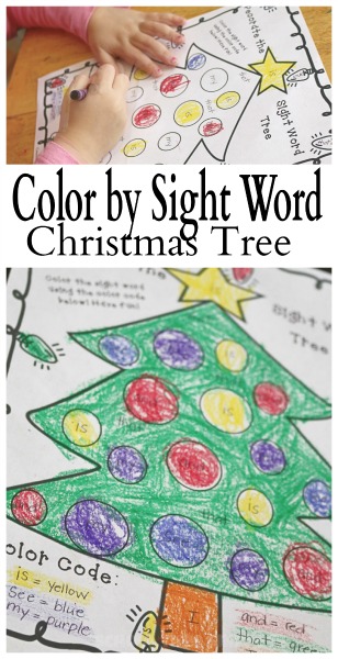 Printable Color By Sight Word Christmas Tree | School Time Snippets