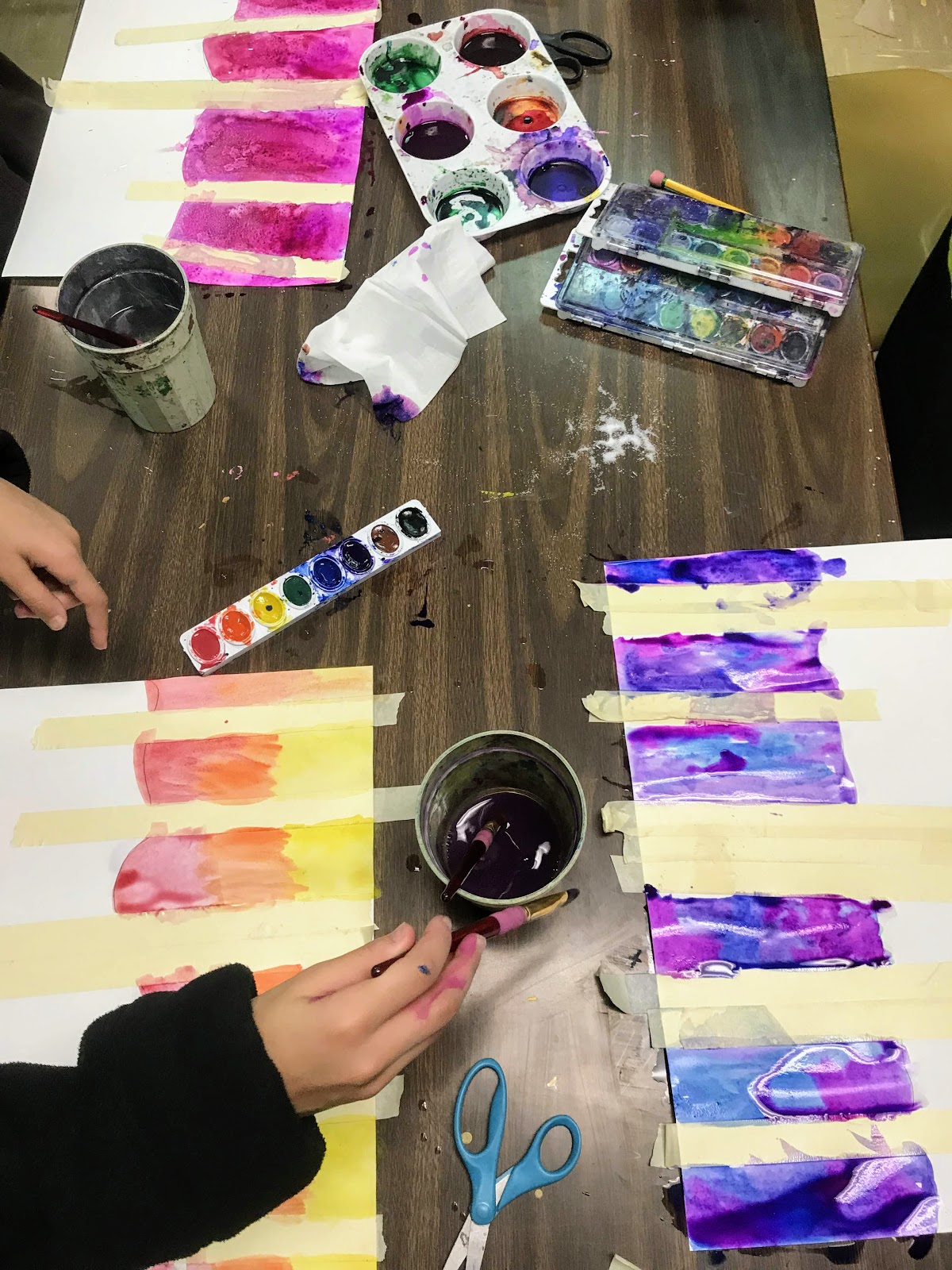 Elements of the Art Room: 5th grade Winter Birch Trees