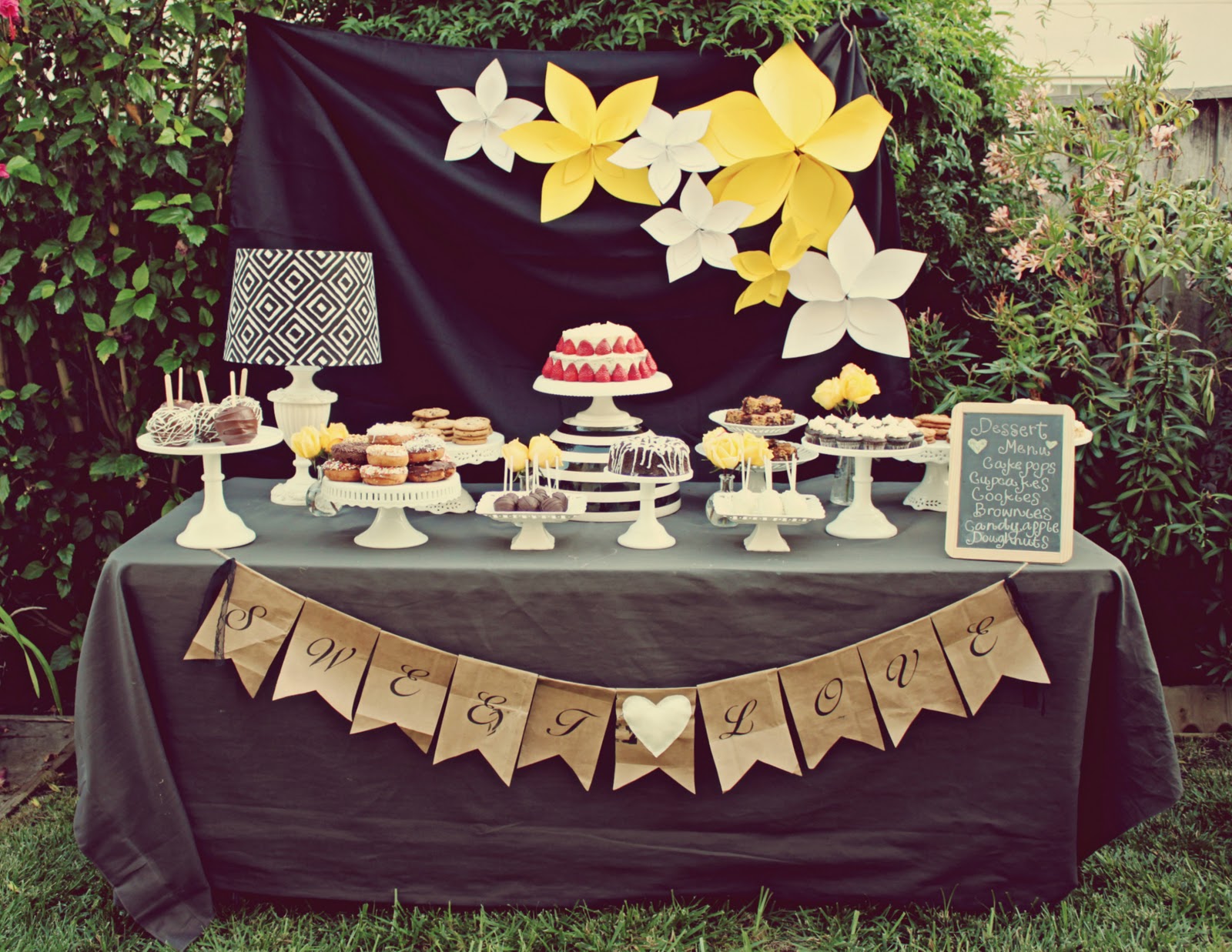 Hello Love Events & Designs: Yellow, Gray, Black and White Dessert Bar ...