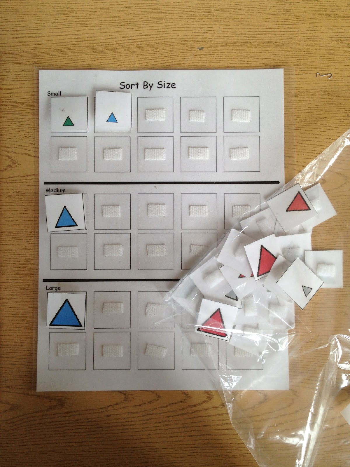 Autism Tank: Work Task Tuesday- Sorting by shape and size