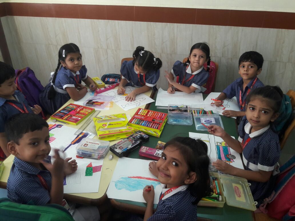 Our Pre-primary blog: Drawing and Colouring Transport Competition(SR.Kg)