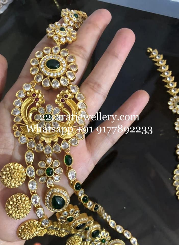Two Layer Floral Haram in 925silver - Jewellery Designs